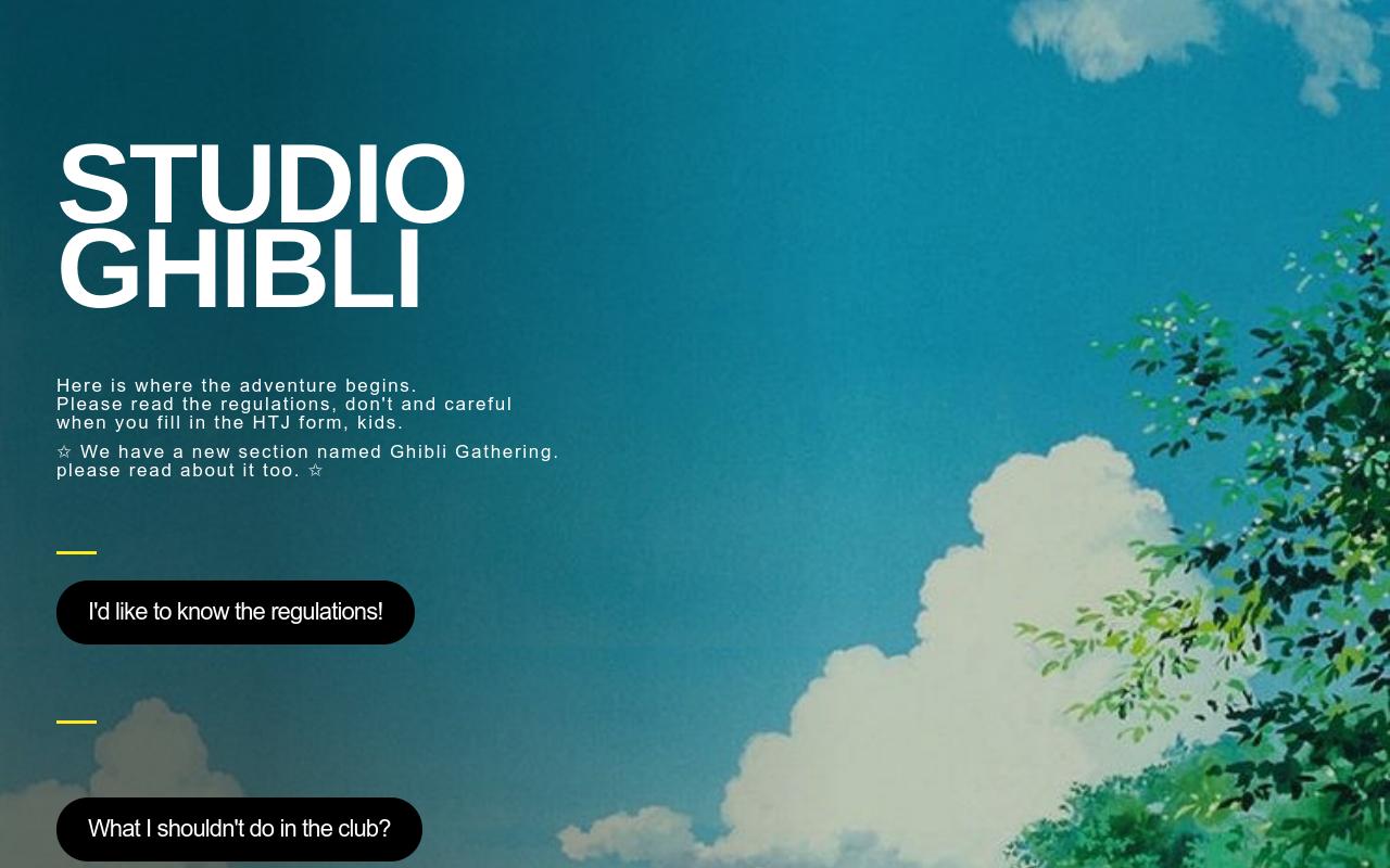 REGULATIONS FOR STUDIOxGHIBLI